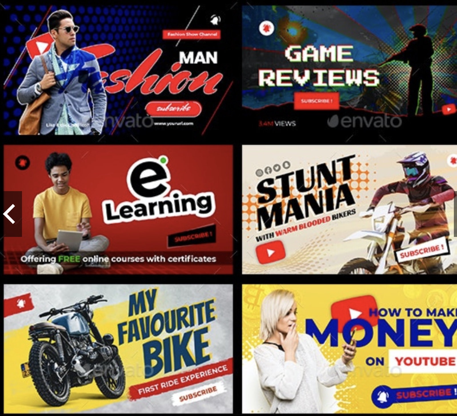 50 Sets Youtube Thumbnail Design Template | PSD File Format for Easy ...