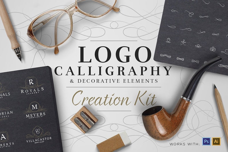 Logo Creation Kit Logo Calligraphy Edition Template Creator Kits Bundle ...