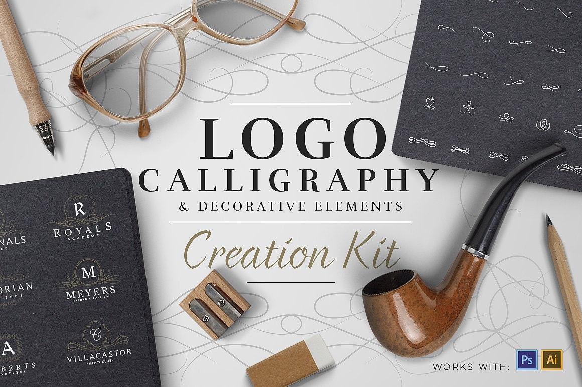 Logo Creation Kit Logo Calligraphy Edition Template Creator Kits Bundle ...