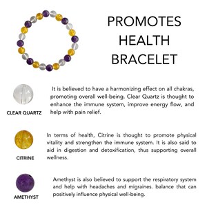 Promotes HEALTH Crystal Bracelet, Handmade Healing Gemstones Beaded ...