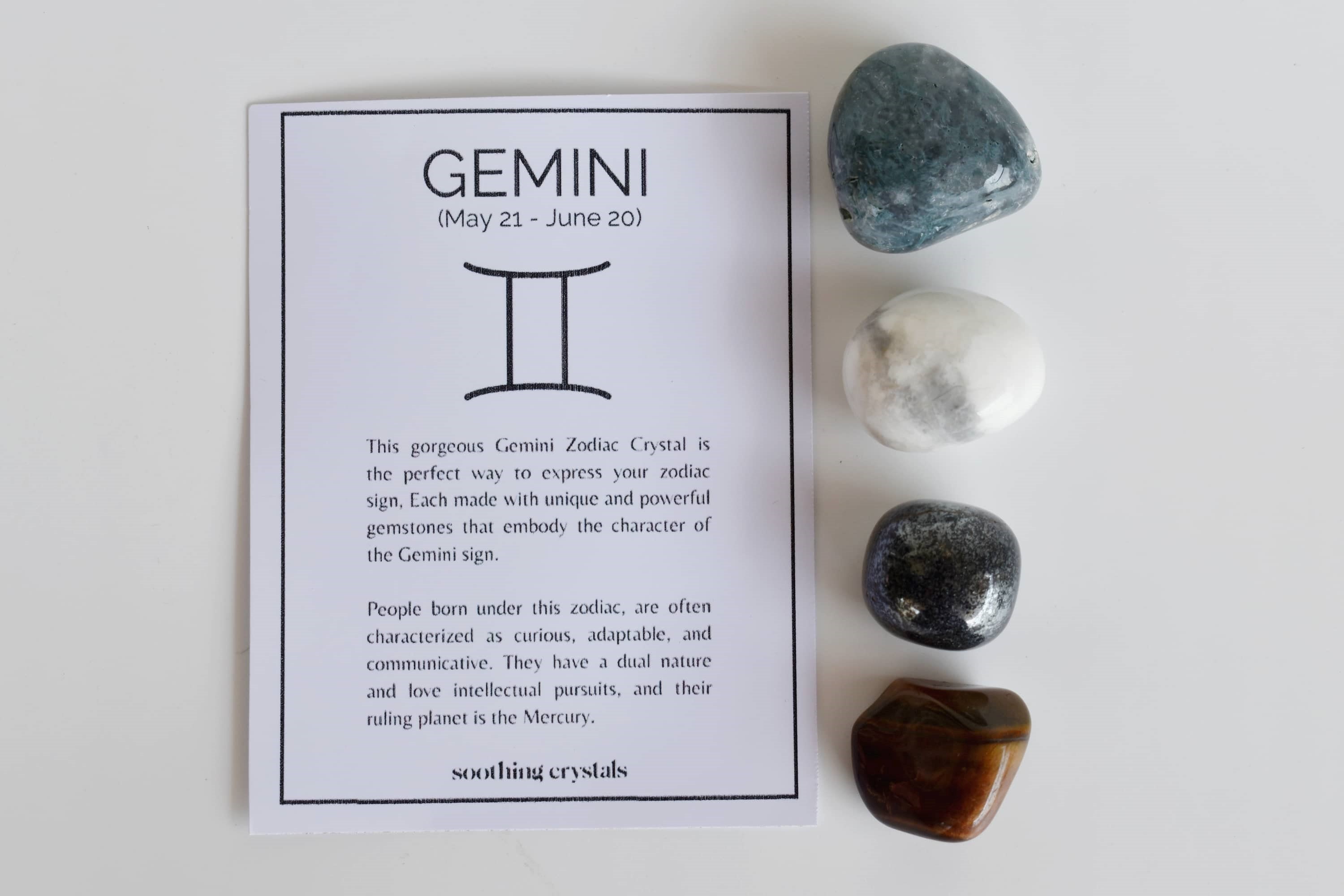 GEMINI Zodiac Crystals Set, Astrology Birthday Gift, Astrology Gift ...