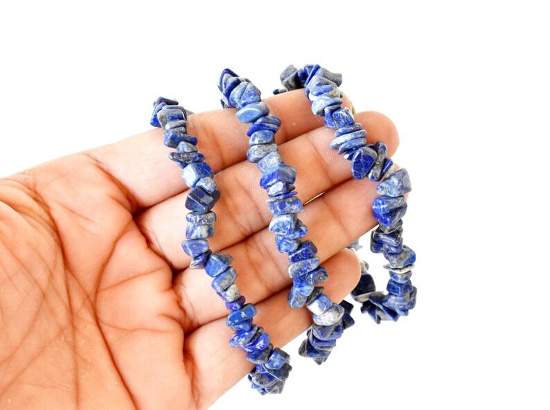 Natural Lapis Lazuli Chip Bracelets, Loose Crystal Gemstone Chip ...