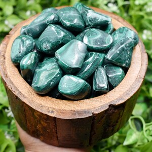 Malachite Tumbled Stones, Healing Crystals, Tumbled Stones in Pack ...