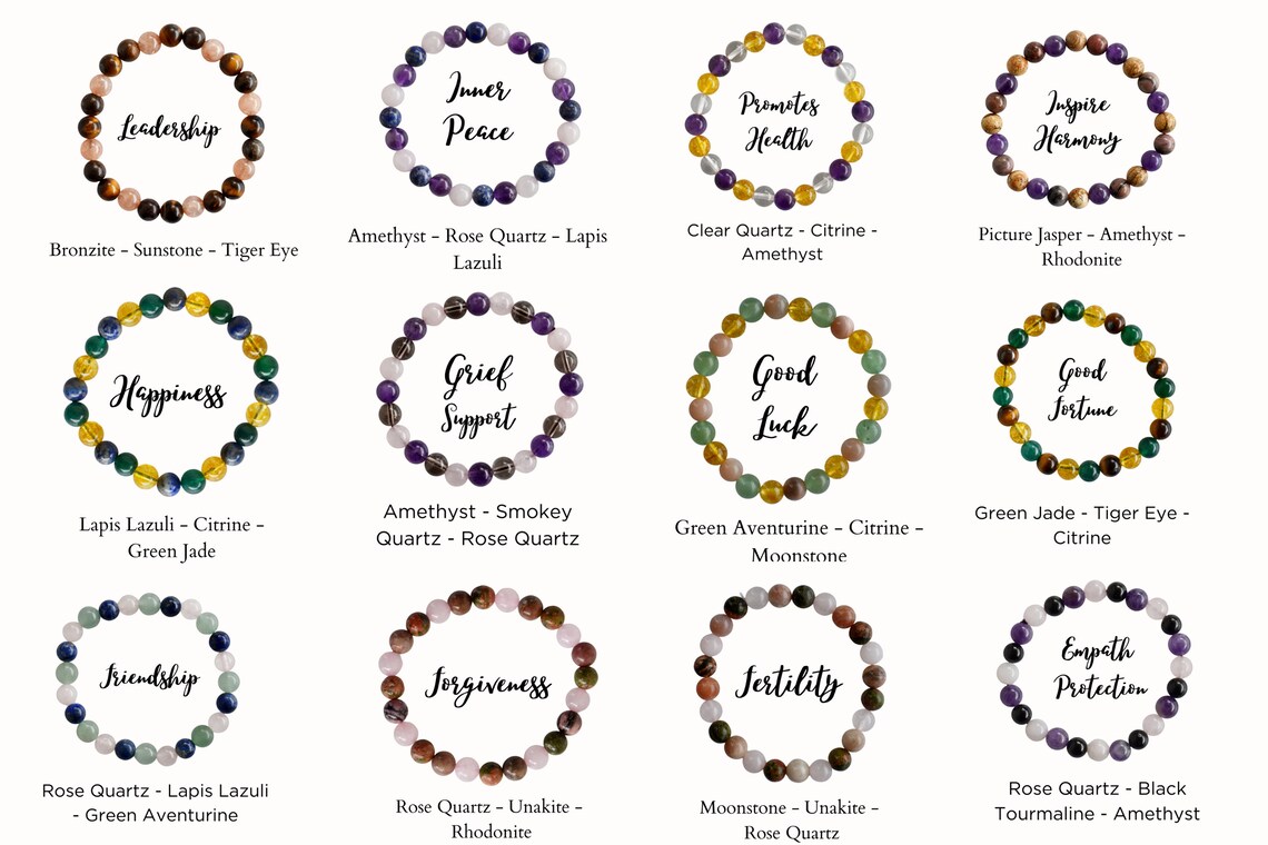 Harbouring GOOD FORTUNE Crystal Bracelet, Crystal Bracelet Healing ...