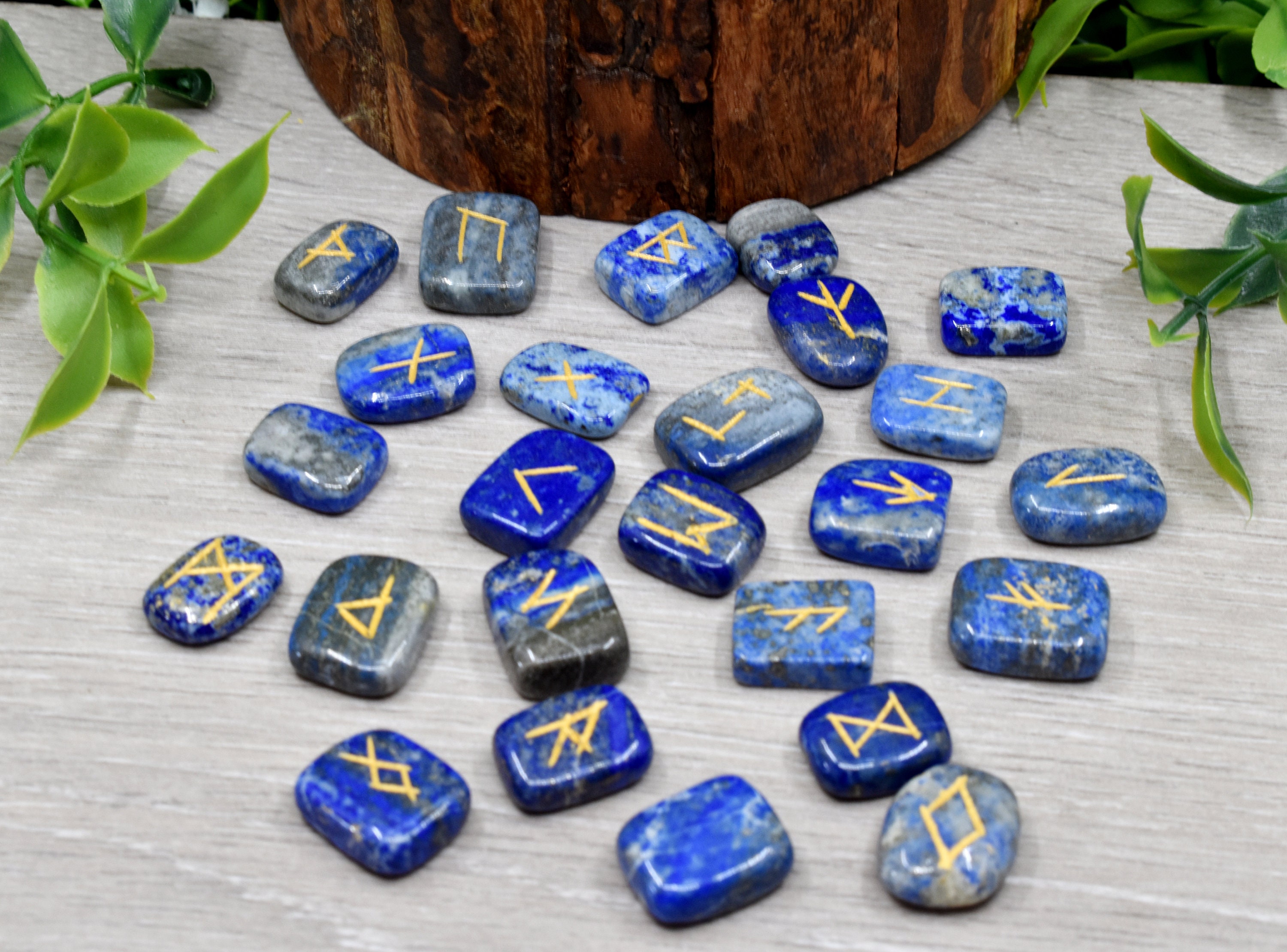 Lapis Lazuli Rune Sets Elder Futhrak Rune Set Comes With Black | Etsy