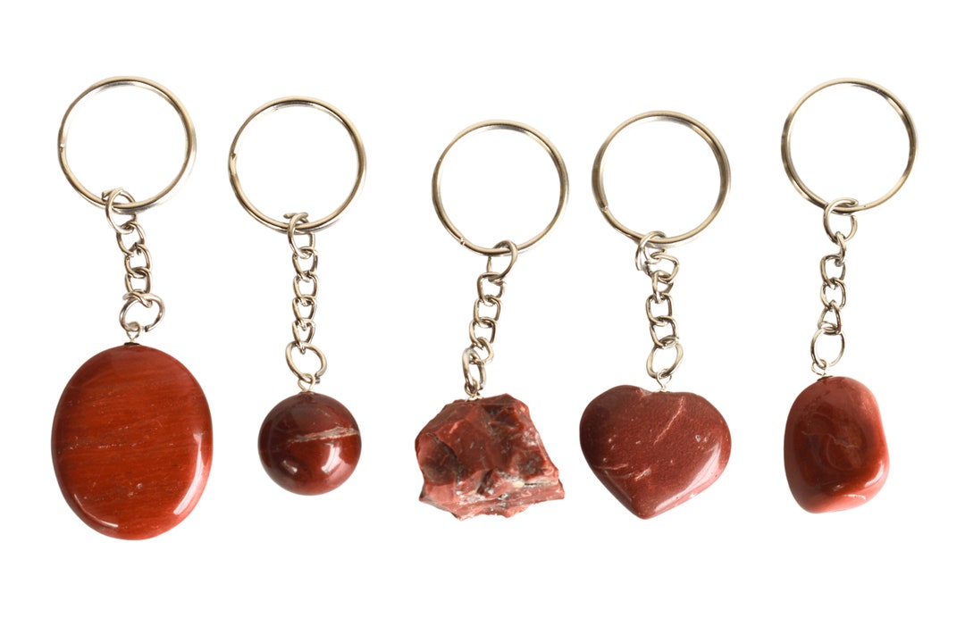 Red Jasper Crystal Keychain, Crystal Key Ring, Gemstone Keychain ...
