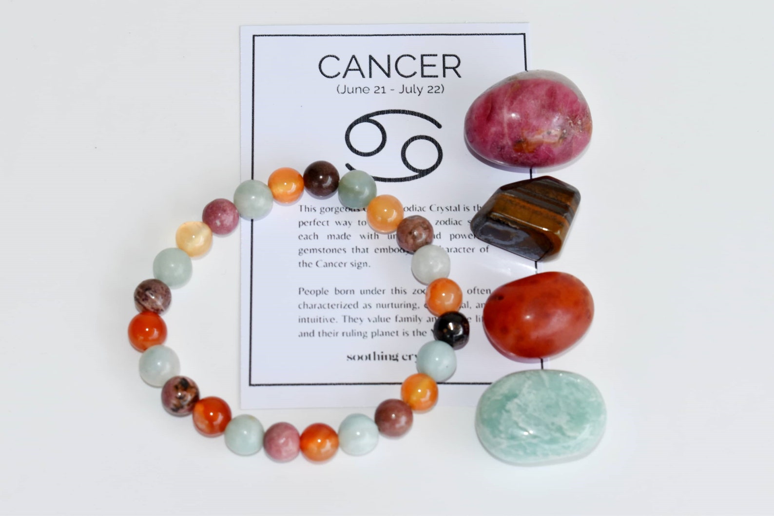 CANCER Zodiac Crystals Set, Astrology Birthday Gift, Astrology Gift ...
