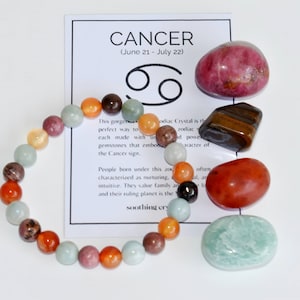 CANCER Zodiac Crystals Set, Astrology Birthday Gift, Astrology Gift ...
