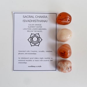 Crystal SACRAL Chakra's Stones, Chakra Stone Set, Gift Set, Tumbled ...