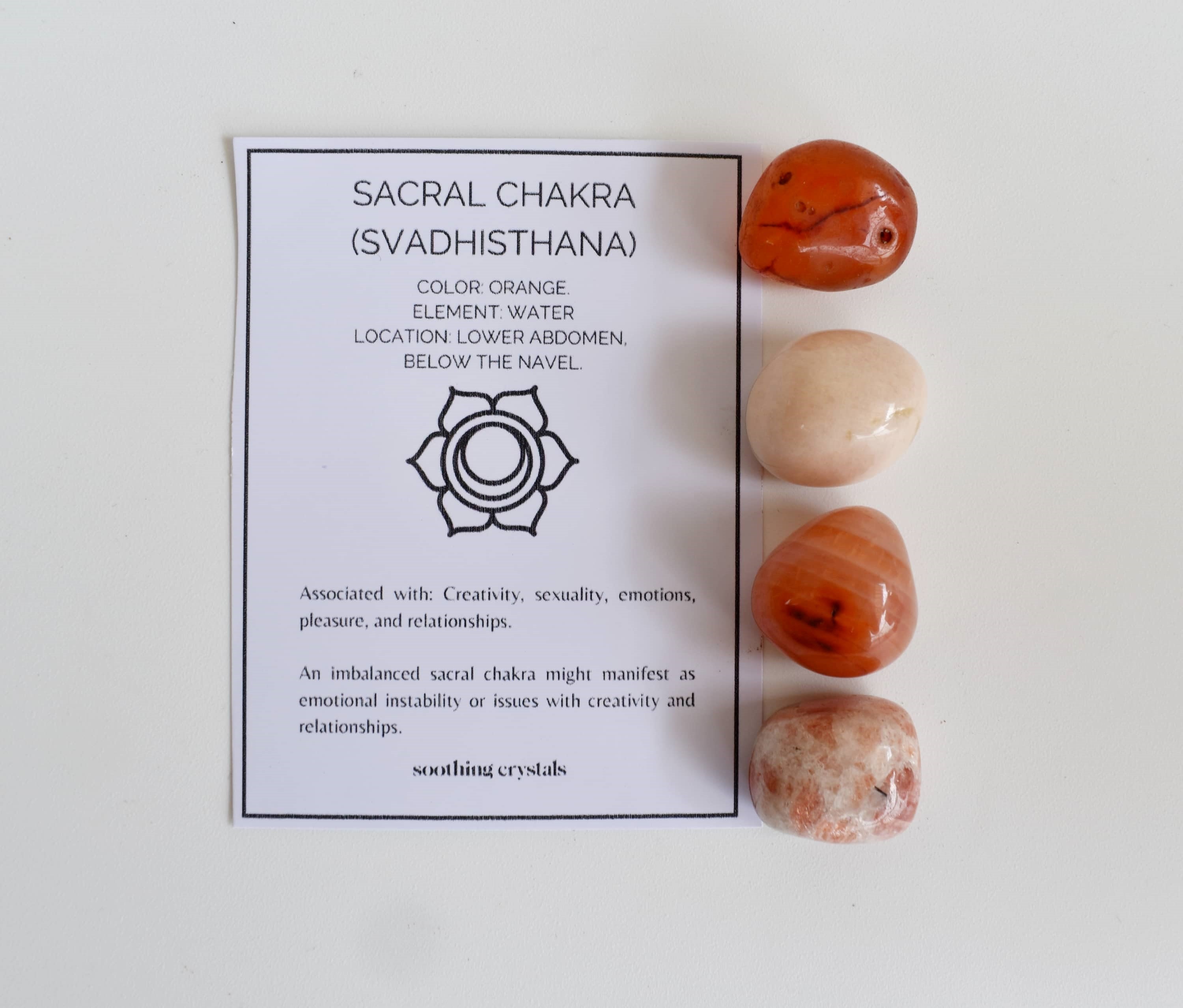 Crystal SACRAL Chakra's Stones, Chakra Stone Set, Gift Set, Tumbled ...