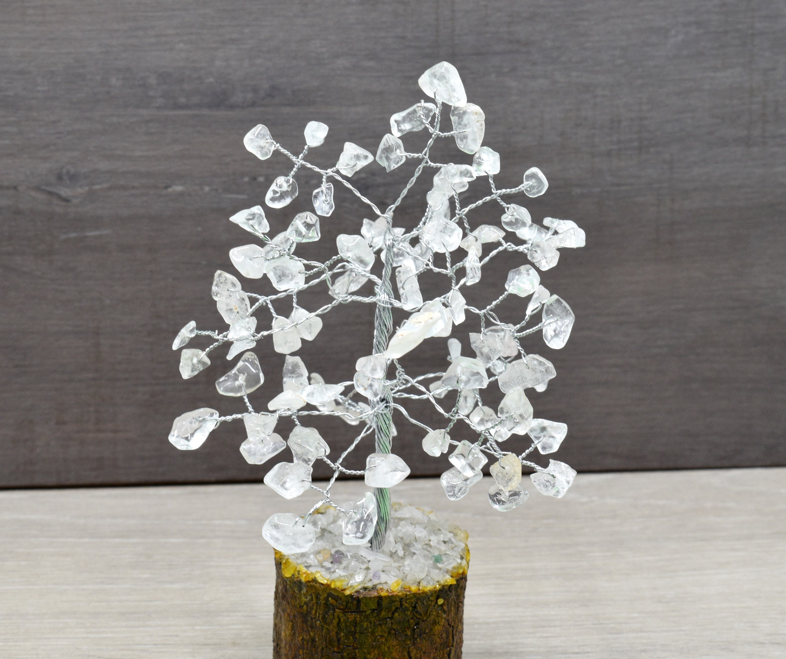 Clear Quartz Crystal Chip Tree of Life, Real Transparent Crystal Chip ...