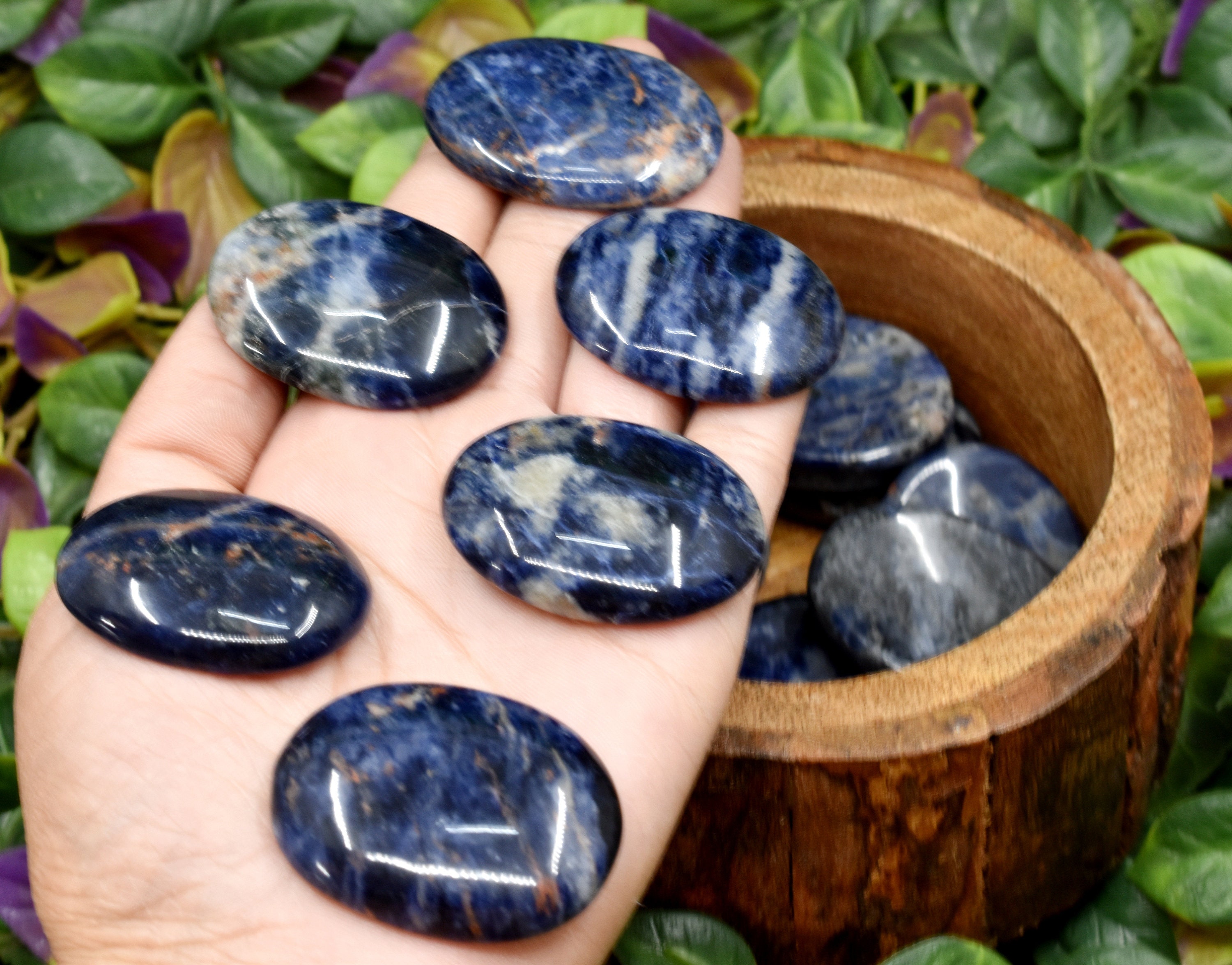 One 1 Sodalite Worry Stone for Crystal Healing Pocket Palm - Etsy