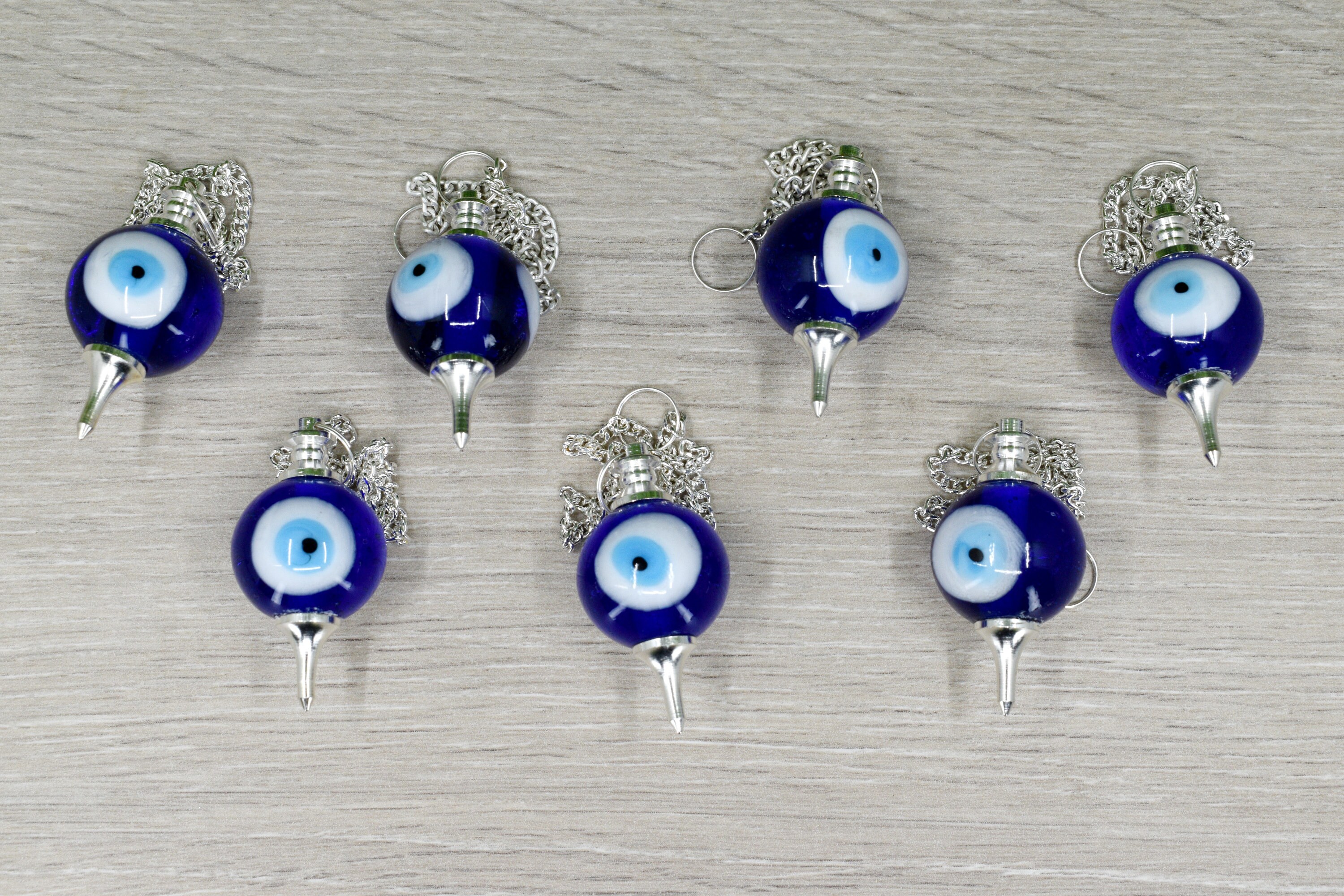 Evil Eye Ball Crystal Pendulums, Natural Powerful Turkish Talismans for ...