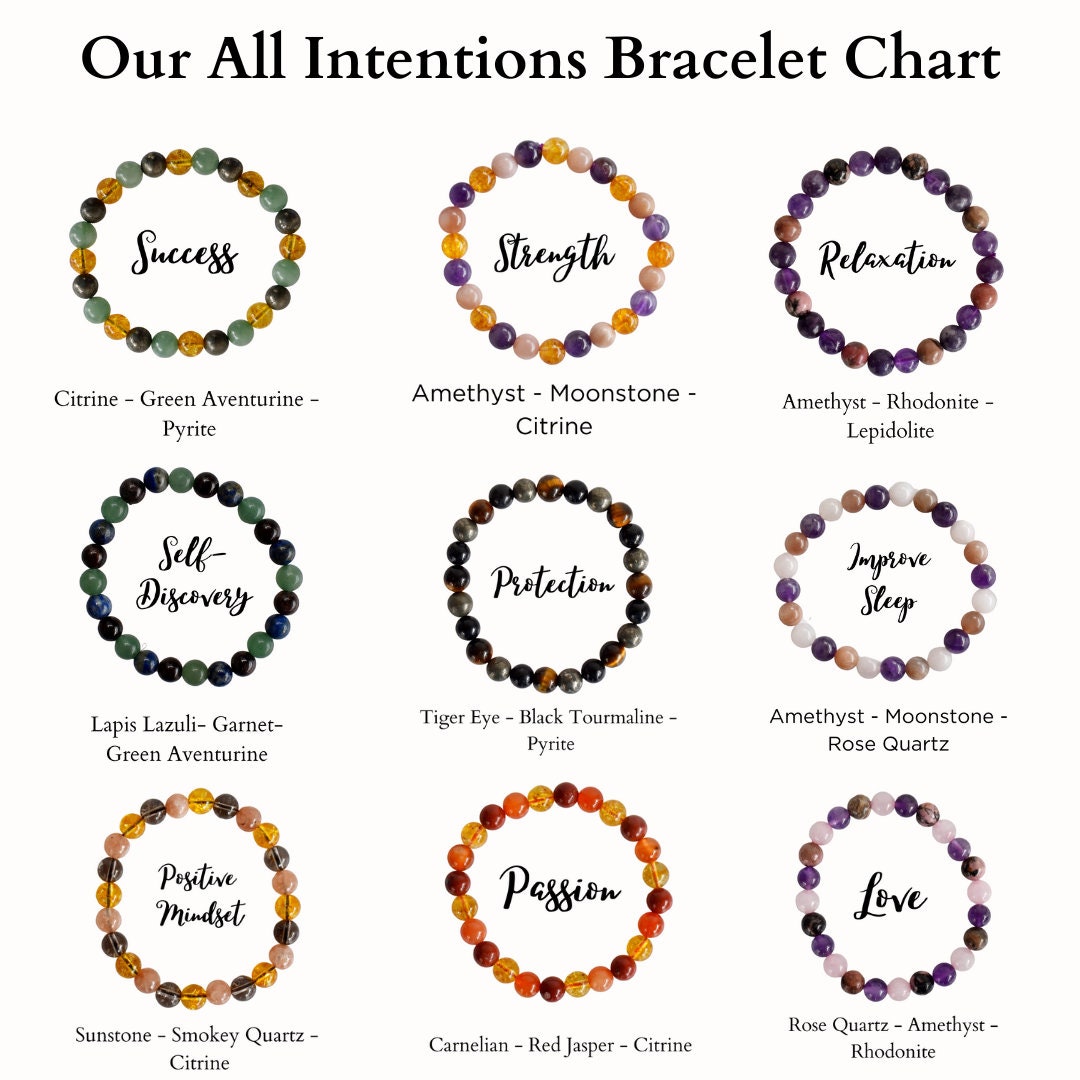 Promotes HEALTH Crystal Bracelet, Handmade Healing Gemstones Beaded ...