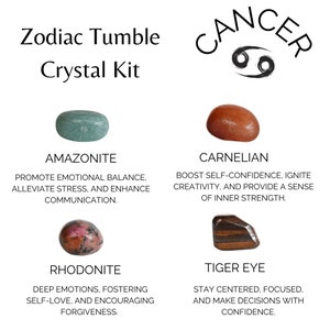 CANCER Zodiac Crystals Set, Astrology Birthday Gift, Astrology Gift ...