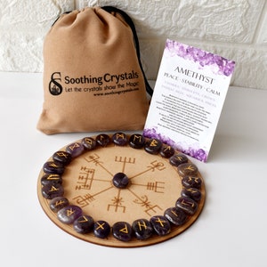 Amethyst Rune Sets Elder Futhark Rune Set Gemstone Runic Set Comes With ...