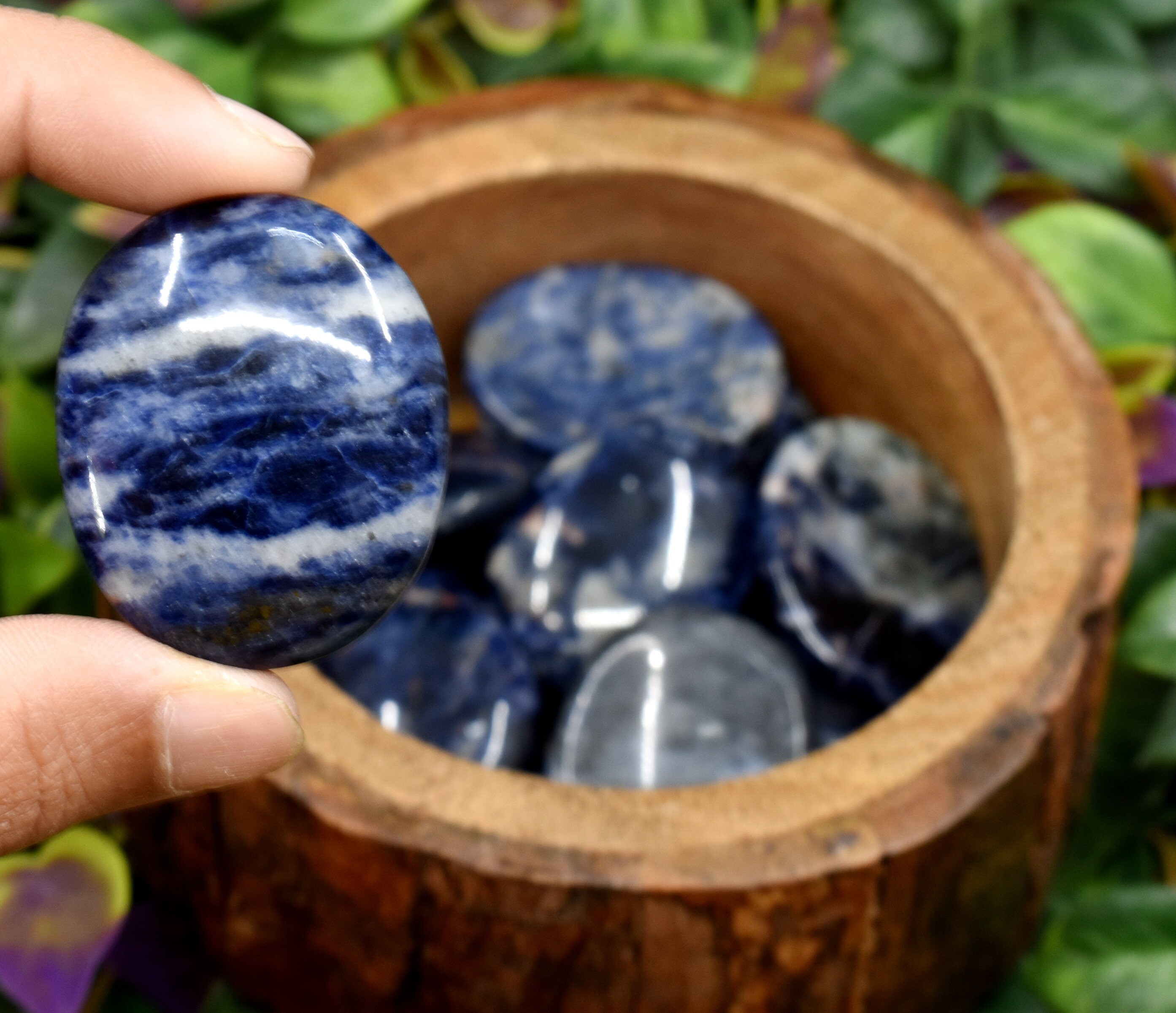 One 1 Sodalite Worry Stone for Crystal Healing Pocket Palm - Etsy