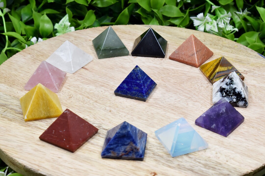 Pick One Mini Crystal Pyramids, Wholesale Bulk Lots Small Gemstone Home ...