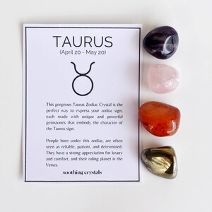 TAURUS Zodiac Crystals Set, Astrology Birthday Gift, Astrology Gift ...