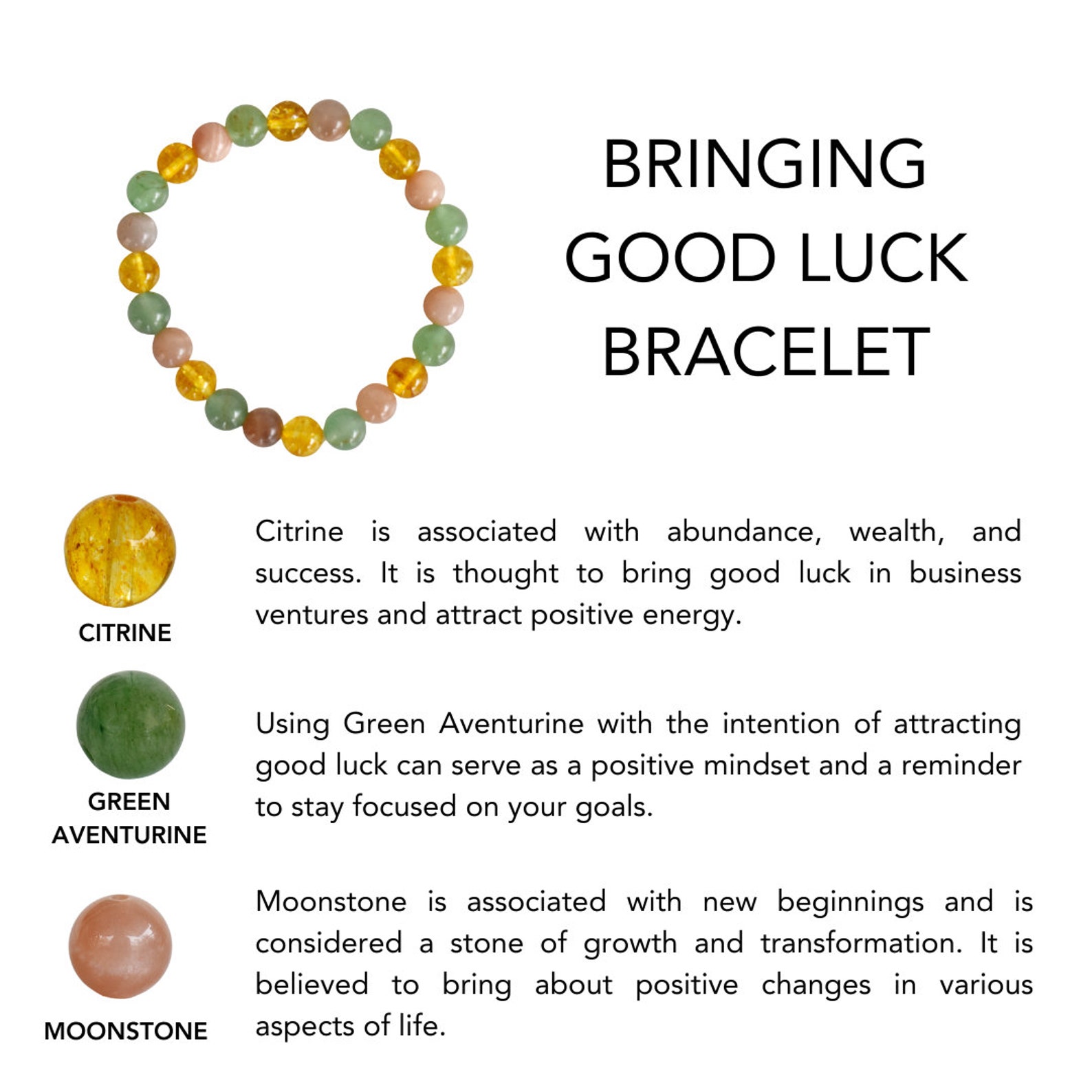 GOOD LUCK Bracelet, Bringing Good Luck Crystal Bracelet, Inspiration ...