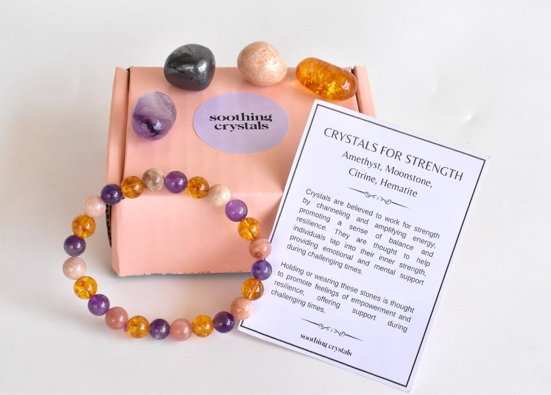 Enhances STRENGTH Crystals Set, Strength Gifts, Strength Crystal Set ...