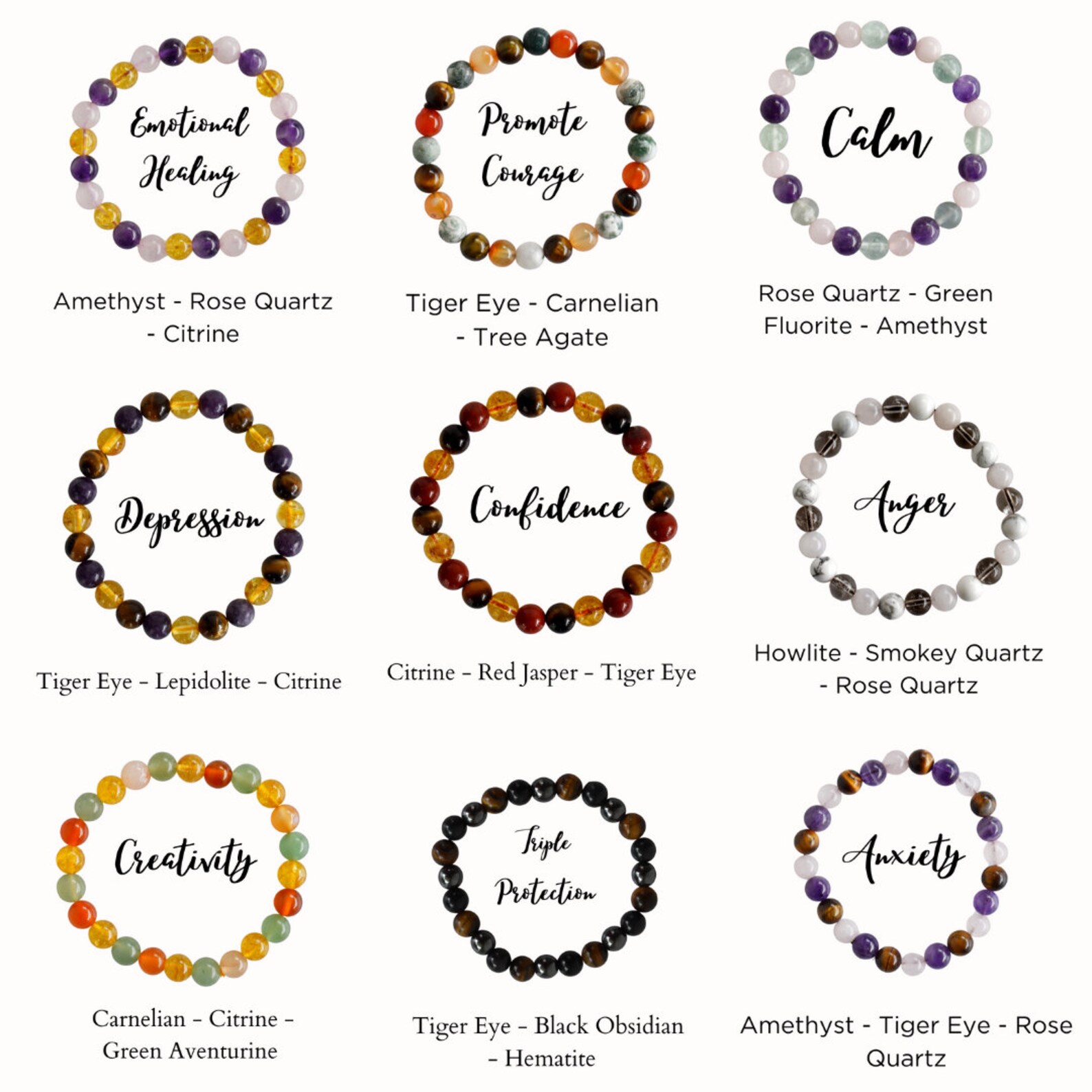 Inspire LEADERSHIP Crystal Bracelet, Inspire Stones Bracelet, Healing ...