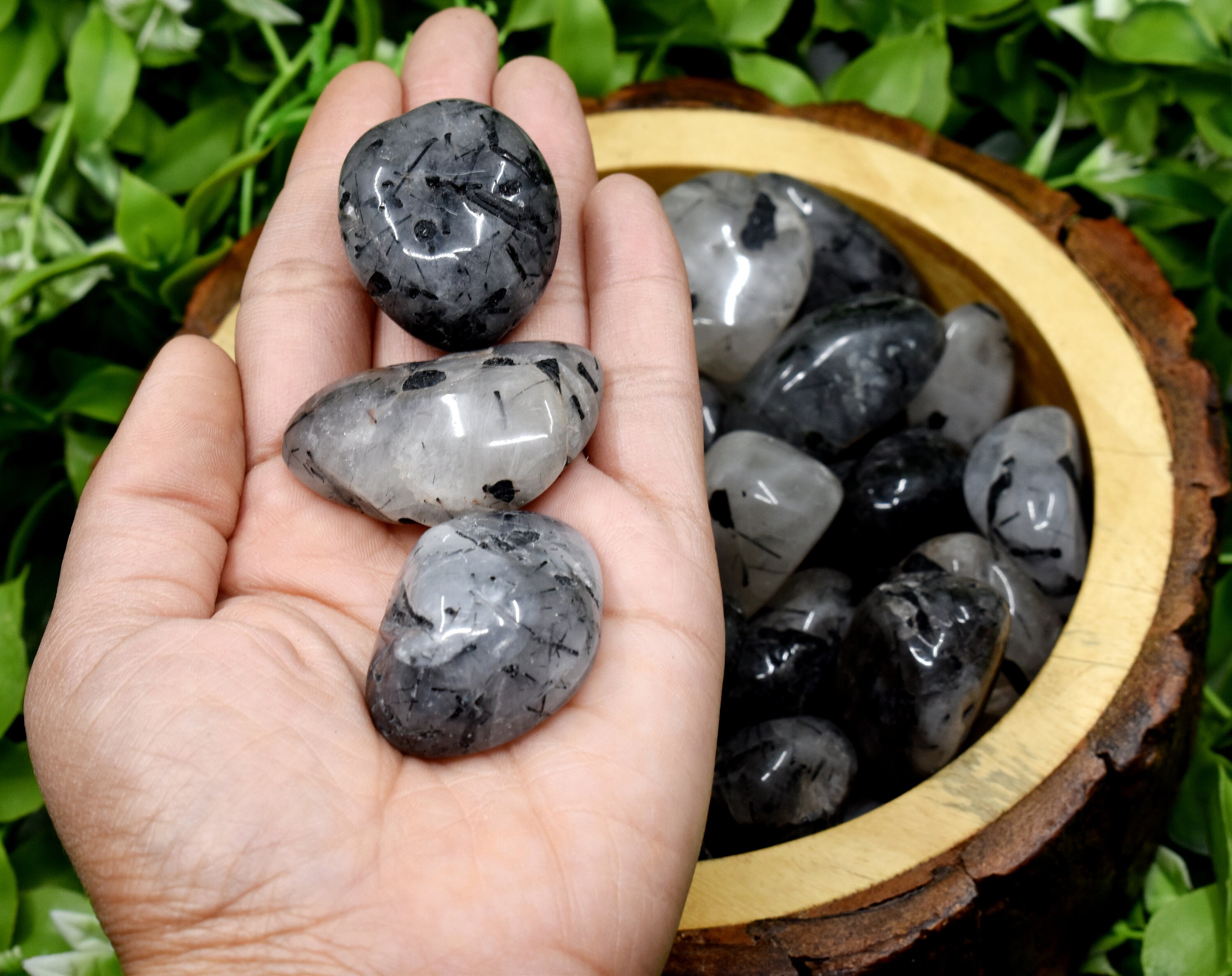 Black Rutile Tumbled Stones A Grade Healing Crystals Tumbled - Etsy