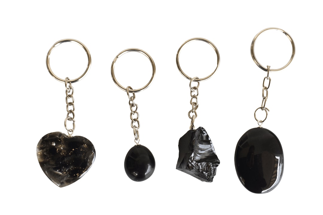 Black Obsidian Crystal Keychain, Crystal Keychain, Gemstone Keychain ...