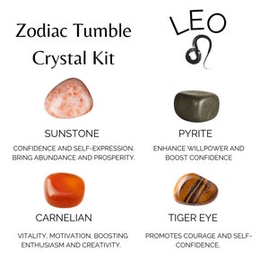 LEO Zodiac Crystals Set, Astrology Birthday Gift, Astrology Gift ...
