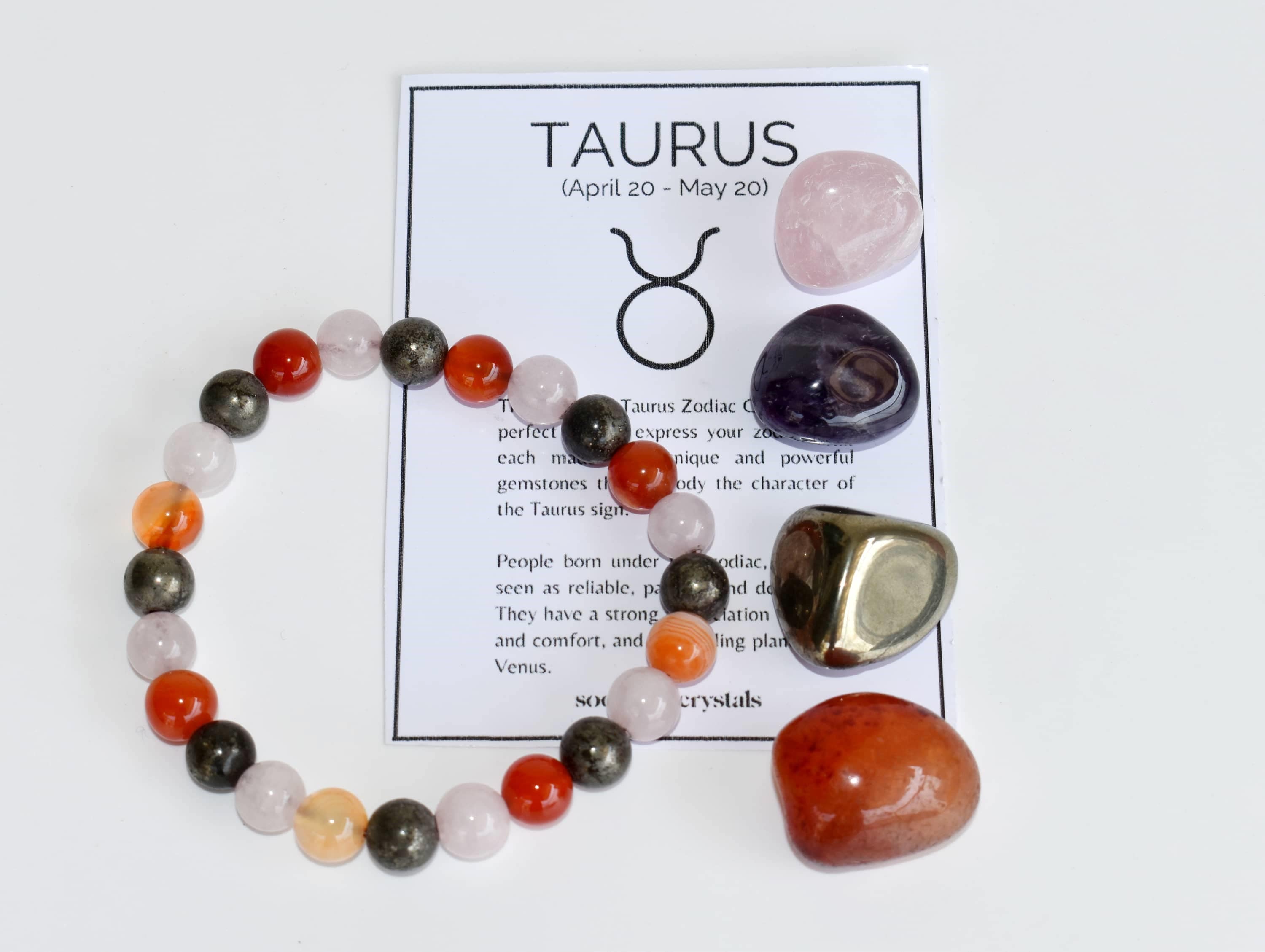 TAURUS Zodiac Crystals Set, Astrology Birthday Gift, Astrology Gift ...