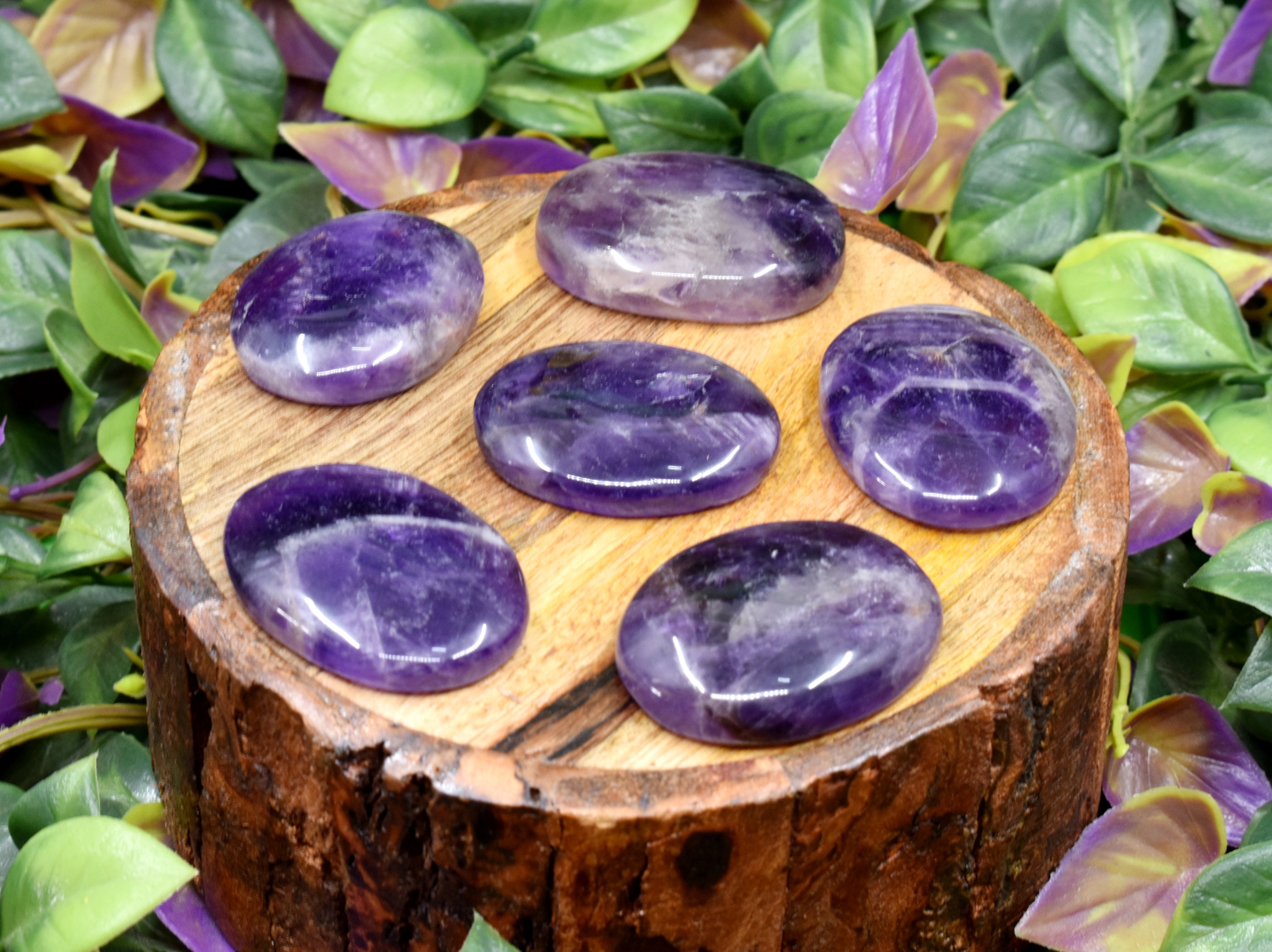 One 1 Natural Hand Carved Amethyst Crystal Worry Stone - Etsy