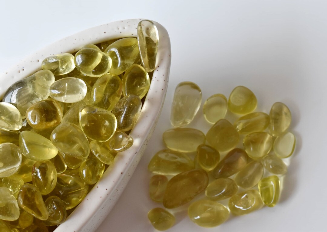 Lemon Quartz Tumbled Stones, Healing Crystals Tumbled Stones in Pack ...