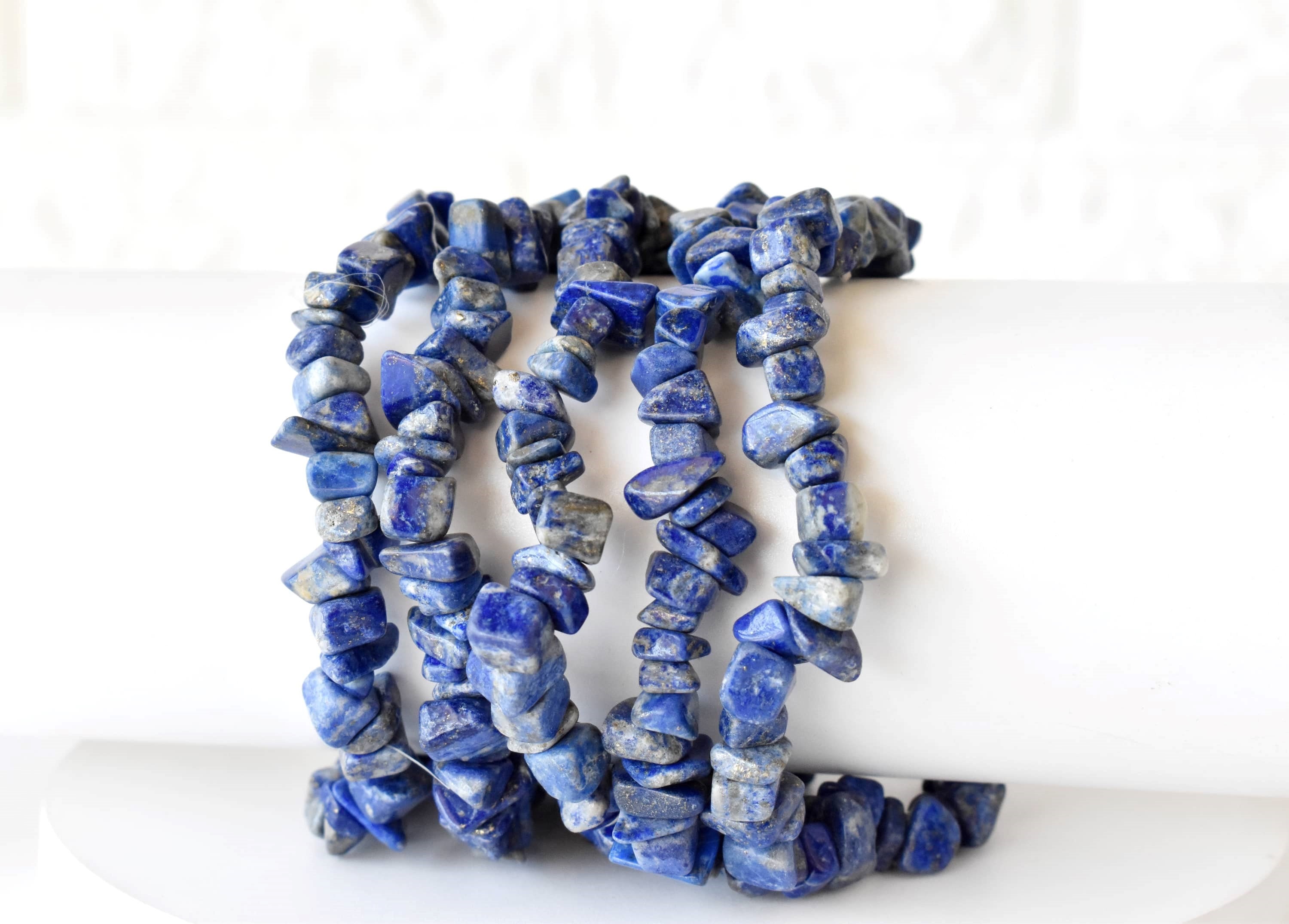 Natural Lapis Lazuli Chip Bracelets, Loose Crystal Gemstone Chip ...