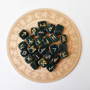 Bloodstone Rune Sets Elder Futhark Rune Set Comes With Black Velvet ...