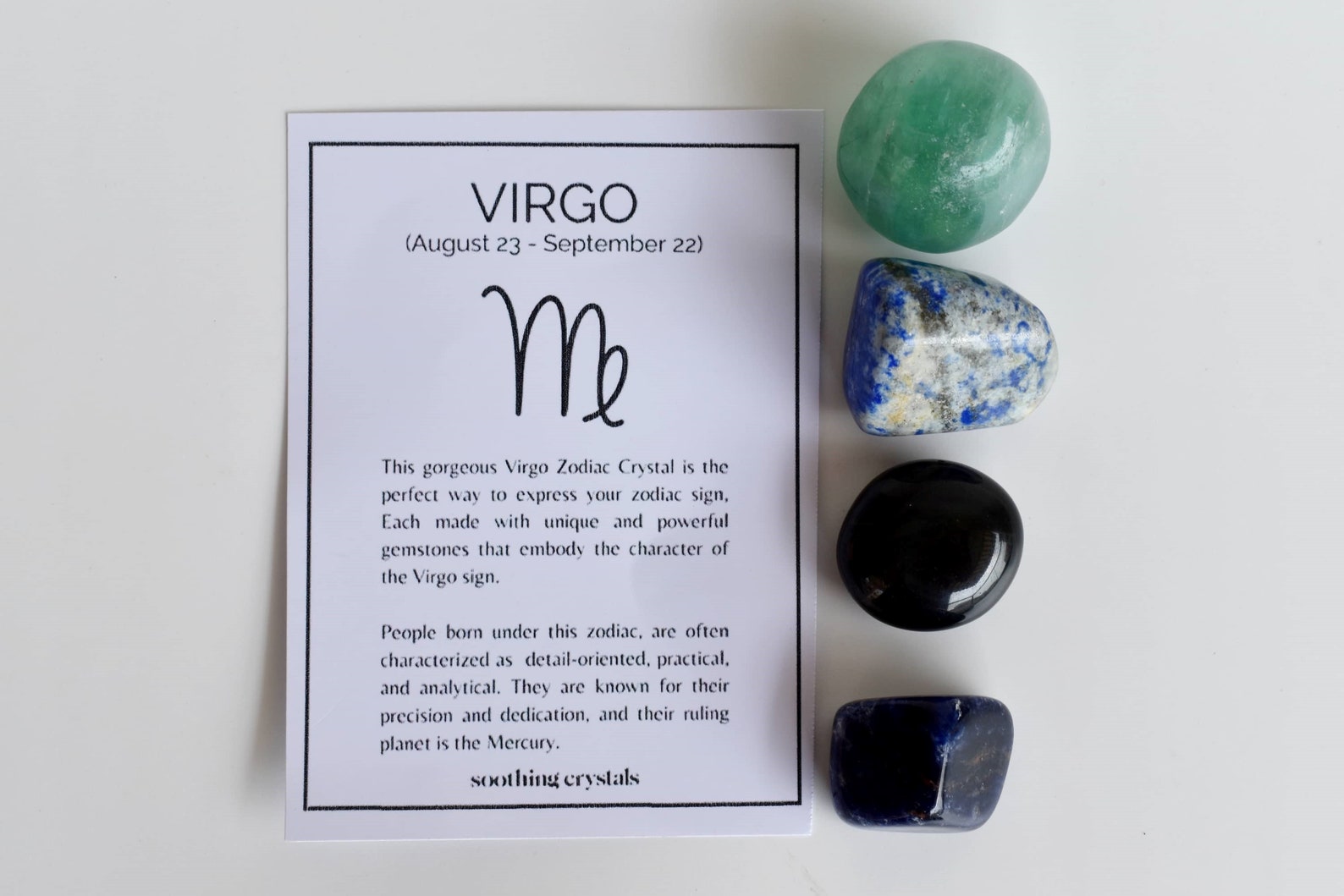 VIRGO Zodiac Crystals Set, Astrology Birthday Gift, Astrology Gift ...