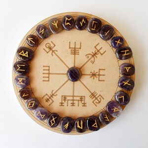 Amethyst Rune Sets Elder Futhark Rune Set Gemstone Runic Set Comes With ...