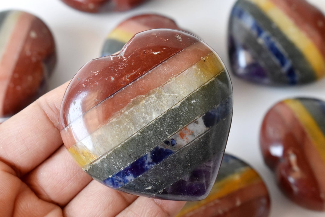 Bonded Chakra Puffy Mini Hearts 2 Inch Pocket Heart Mini Puffy Crystal ...