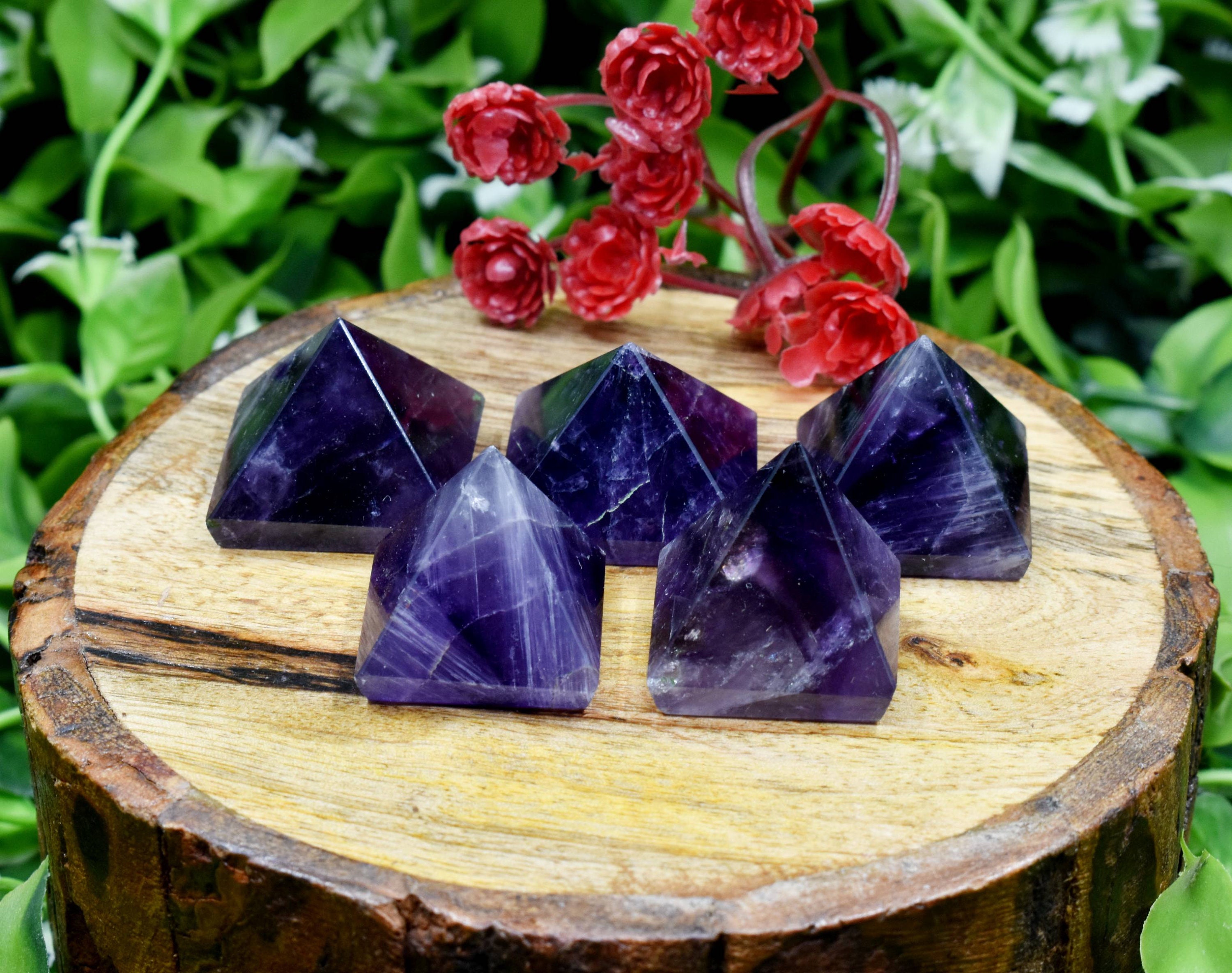 Amethyst Crystal Healing Pyramid Amethyst Pyramid for - Etsy