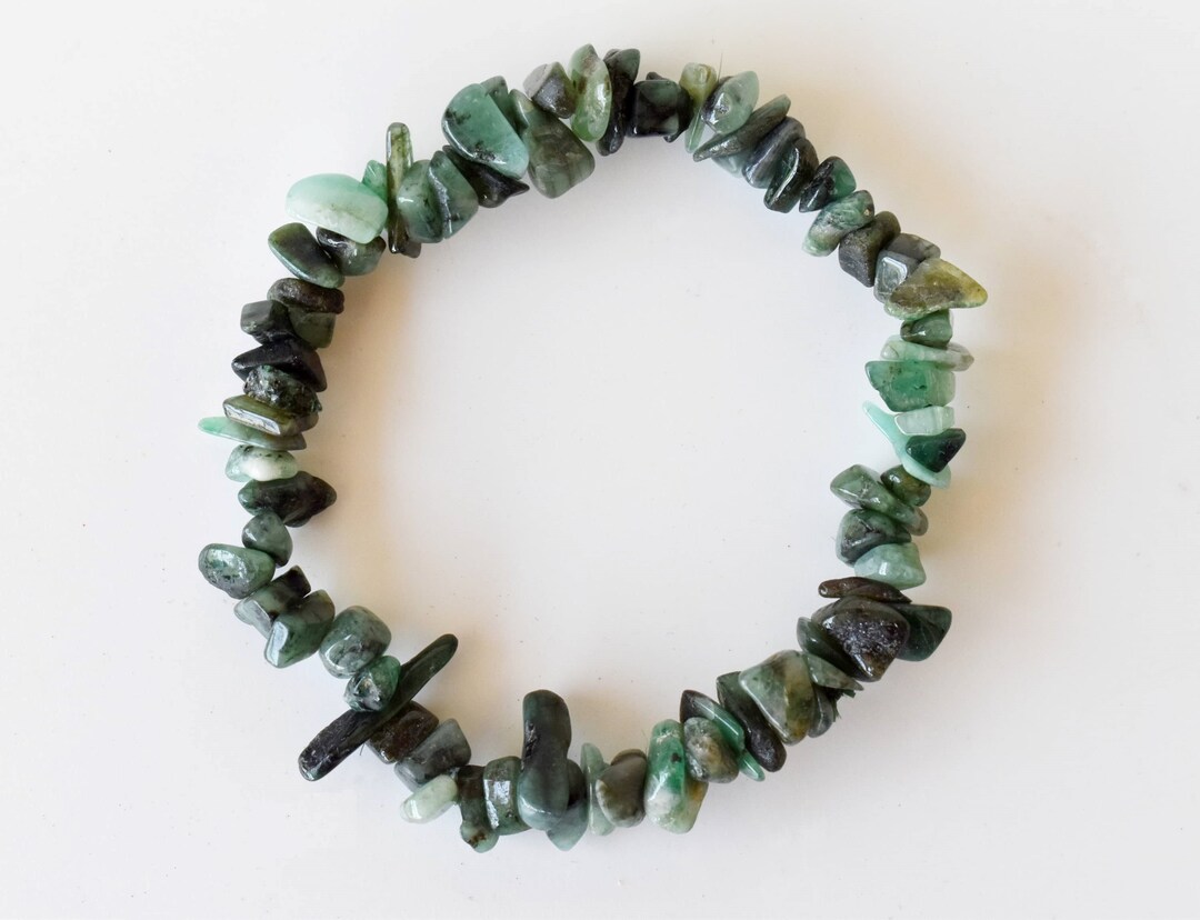 Natural Emerald Chip Bracelets Loose Crystal Gemstone Chip - Etsy
