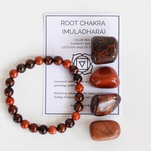 Crystal ROOT Chakra's Stones, Chakra Stone Set, Root for Gift, Tumbled ...
