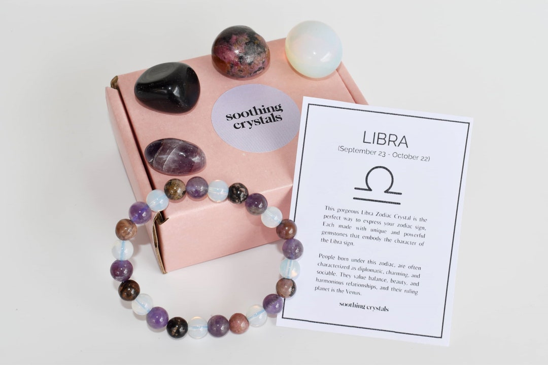 LIBRA Zodiac Crystals Set, Astrology Birthday Gift, Astrology Gift ...