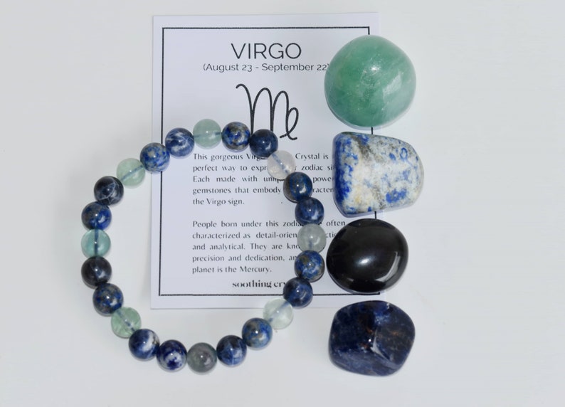 VIRGO Zodiac Crystals Set, Astrology Birthday Gift, Astrology Gift ...