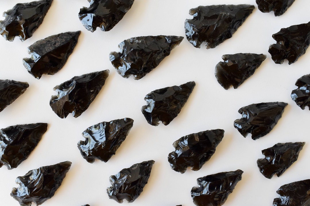 Black Obsidian Arrowhead 1.25''points Spearhead Jewelry Making & Wire ...