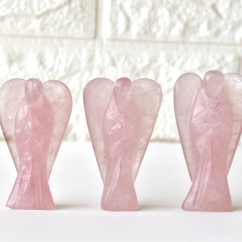 Angel Rose Quartz Statue - Etsy