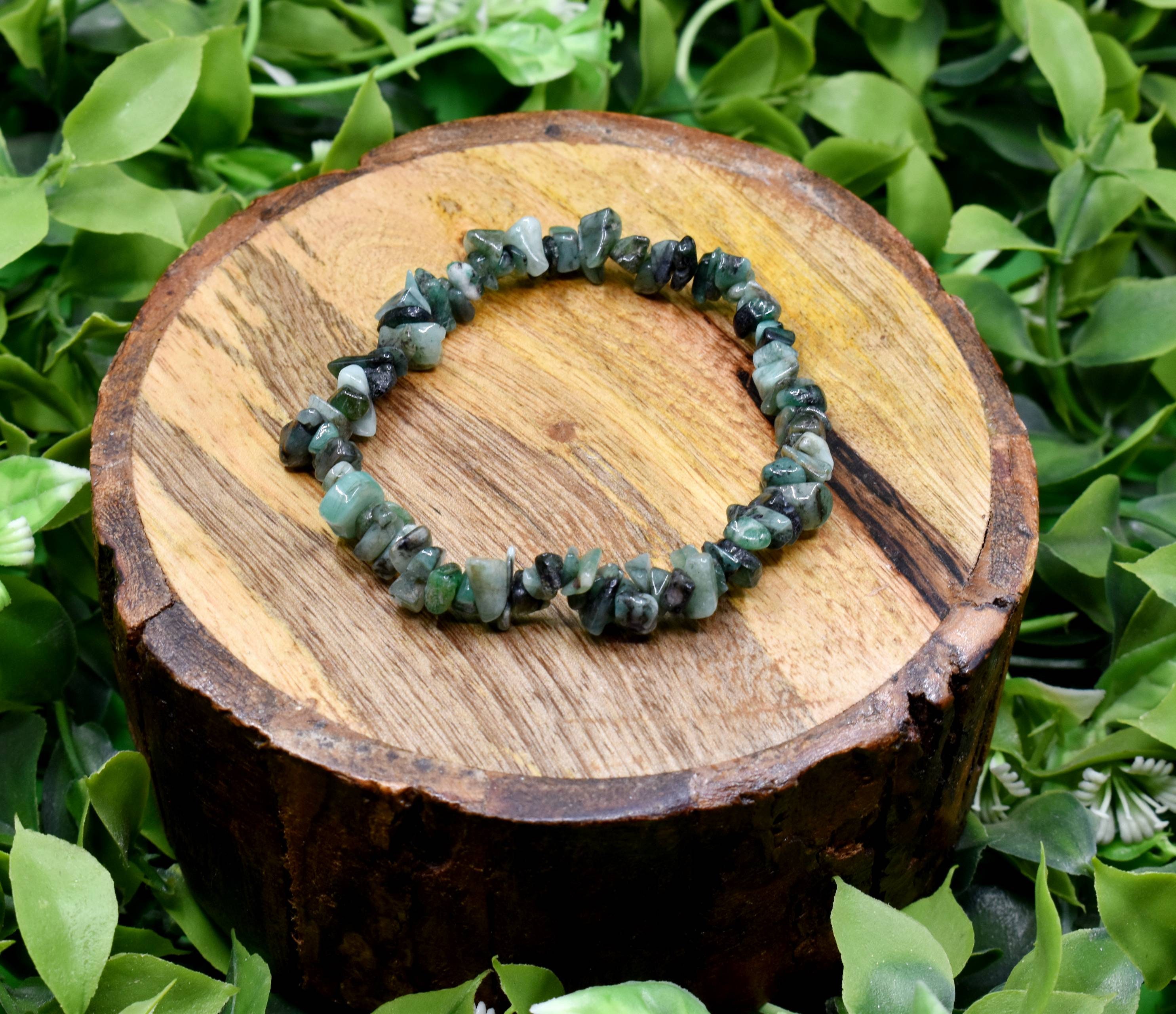 Natural Emerald Chip Bracelets Loose Crystal Gemstone Chip - Etsy