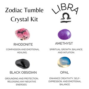 LIBRA Zodiac Crystals Set, Astrology Birthday Gift, Astrology Gift ...