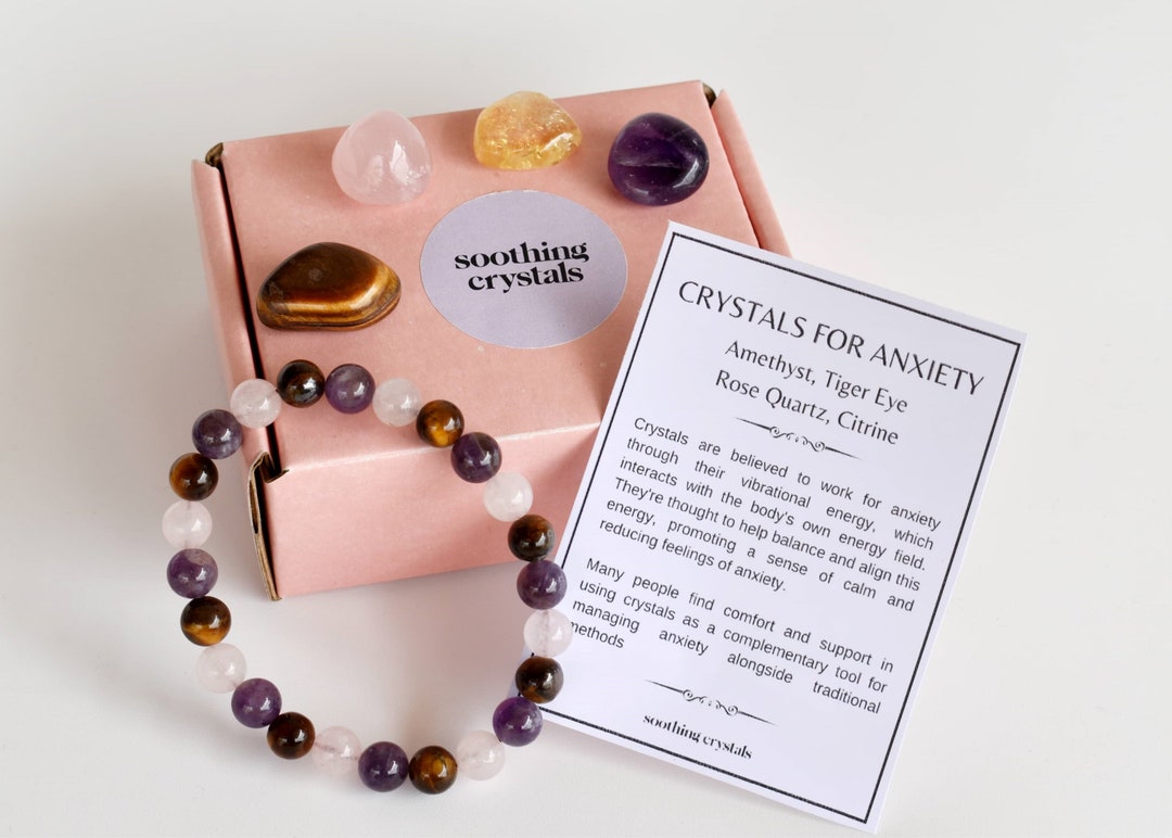 Calming ANXIETY Crystals Set, Gift for Anxiety Stress Relief Crystal ...
