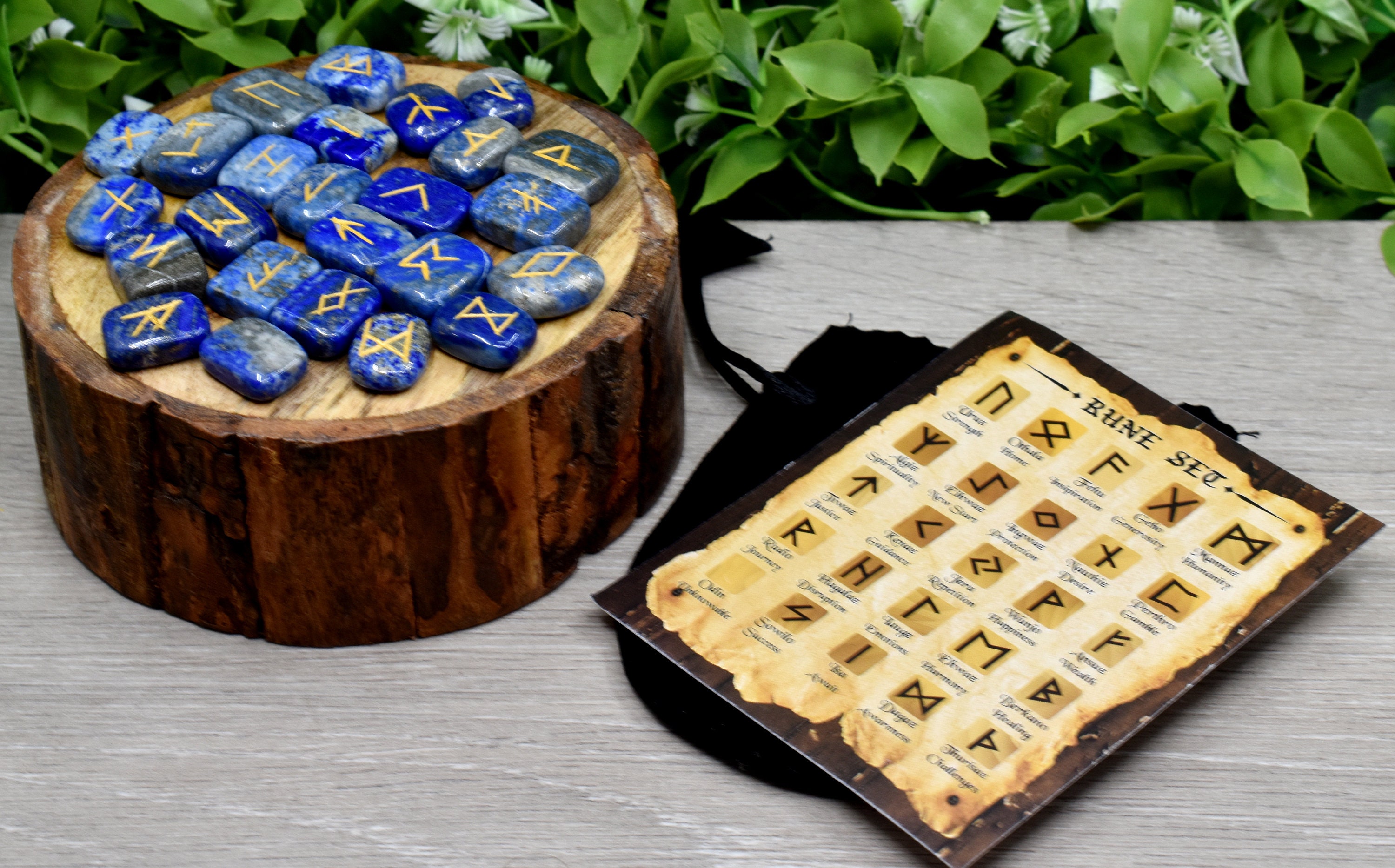Lapis Lazuli Rune Sets Elder Futhrak Rune Set Comes With Black | Etsy