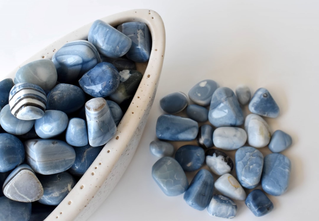 Real Blue Opal Tumbled Stones, Natural A Grade Small Polished Crystals ...