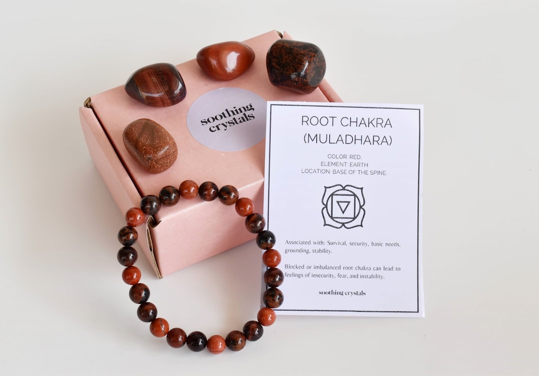 Crystal ROOT Chakra's Stones, Chakra Stone Set, Root for Gift, Tumbled ...